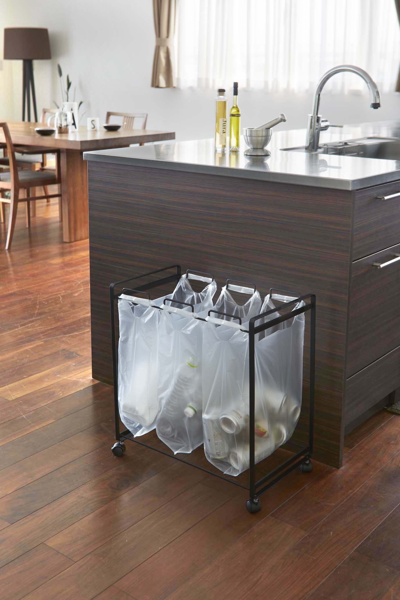 分別ダストワゴン タワー 3分別 ブラック | Giftpad egift