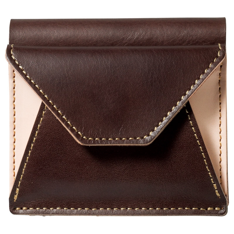 made in underground osaka.japan ヌメ革二つ折り財布 チョコ