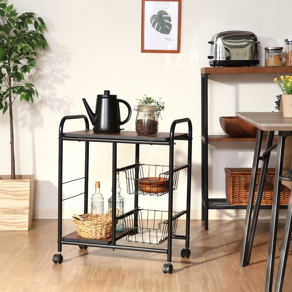 キッチンワゴン FBC-02-1 BK/BR | Giftpad egift