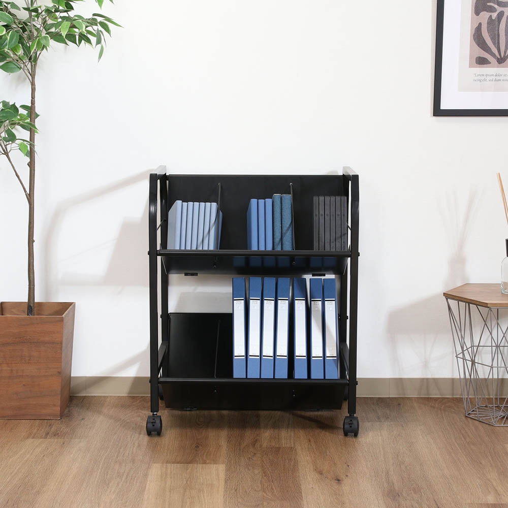 ファイルワゴン2段 ブラック | Giftpad egift